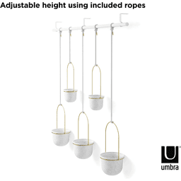 Umbra Triflora weiß / Messing Hängeblumentopf, Wandvase, Blumentopf ...